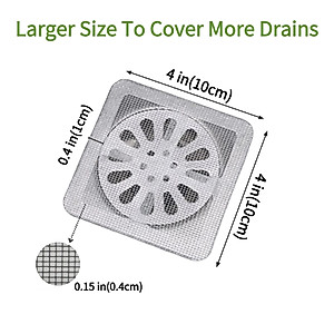 Disposable Drain Covers, Square Shower Drain Hair Catcher, Mesh Shower Stickers,for Shower, Bathroom, Laundry, Bathtub, Kitchen, Sink (30)