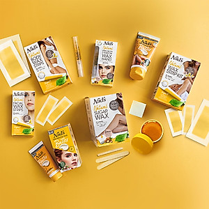 Nad's Wax Hair Removal For Women - Body+Face Wax - All Skin Types - At Home Waxing Kit With 6 Oz Sugar Wax, Cleansing Soap, Wooden Spatula, Re-Usable Cotton Strips