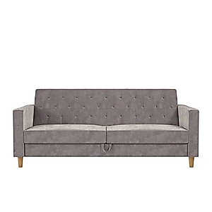 CosmoLiving by Cosmopolitan Liberty Futon with Storage, Light Gray