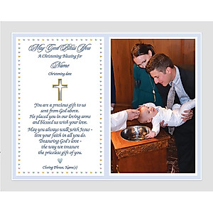 Poetry Gifts Baby Boy Baptism Blessing Personalized with Name, Date and Photo, Custom 8x10 Inch Print