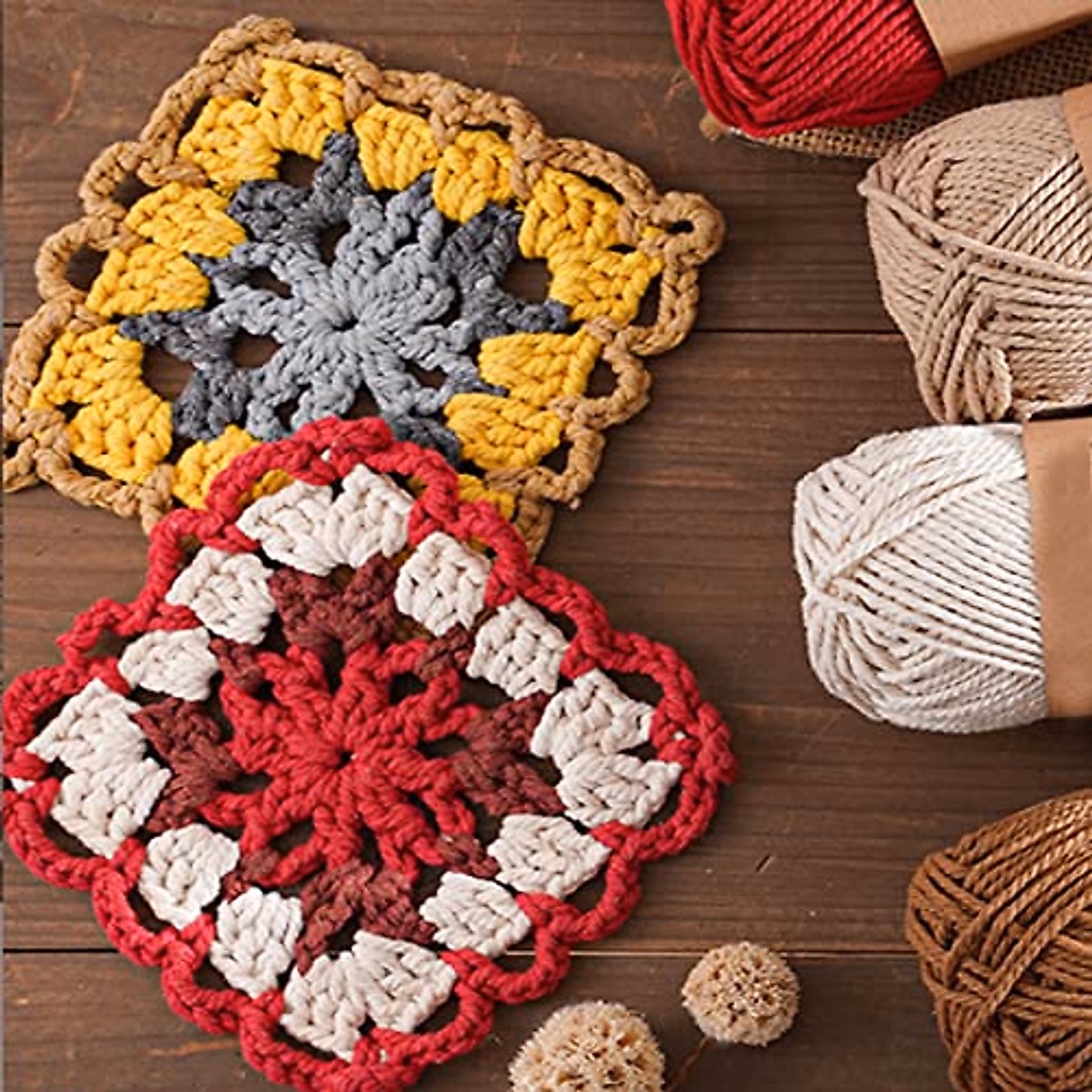 Blue Crochet Bag Hat Yarn Round Rope Yarns Cotton Twine Polyester Yarn DIY Knitting Cup Mat,Basket,Home Decor Projects 100g