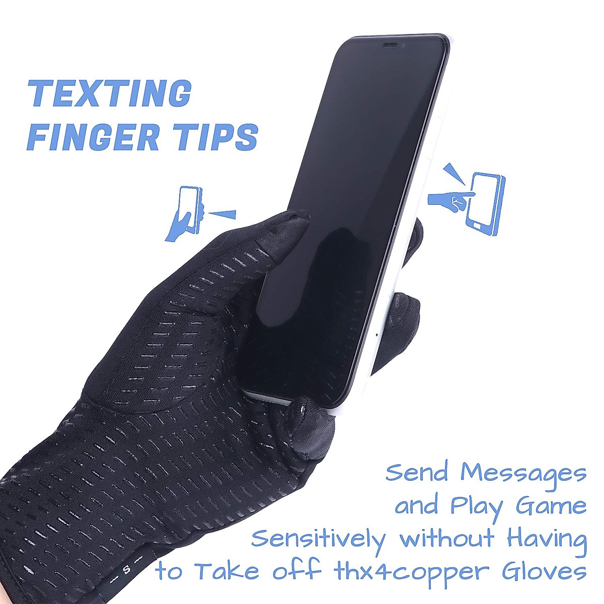 THX4COPPER Infused Compression Arthritis Glove,Carpal Tunnel, Typing, Support