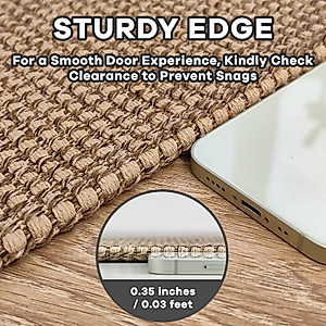 EARTHALL Boho Area Rug 2x3 Ft Washable Rugs for Entryway Braided Throw Rugs with Rubber Backing Door Mat Indoor Outdoor Entrance Small Cotton Woven Carpet for Kitchen Foyer Front Door, Tan/Brown