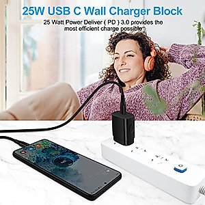 25W Samsung Super Fast Charger Type C Charger Block for Samsung Galaxy A14 5G/A53/A23/A13/S23/Z Fold 4/S21 FE/A03s/Z Flip4/S22,Pixel 7/6a/5,USB C Box Wall Adapter+6ft Android USB C to C Charging Cable