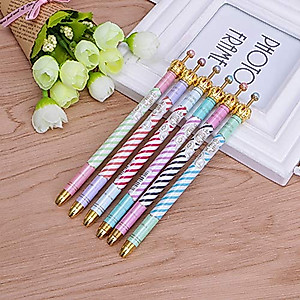 Ipienlee Crown Desigh 0.5 MM Black Ink Gel Pens for School, Office or Family Use, 12pcs