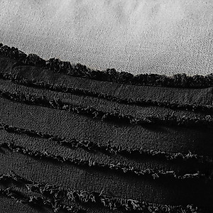 Longhui bedding Black Throw Pillow Covers for Couch Sofa Bed, Cotton Linen Decorative Pillows Cushion Covers, 12 x 20 inches, Set of 2