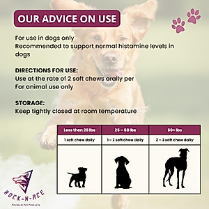 Rock-N-Ace Canine Soft Allergy Chews for Dogs - 60 Count - Premium Ingredients, Made in USA - Vet Recommended - Helps Combat Allergies & Immune Issues