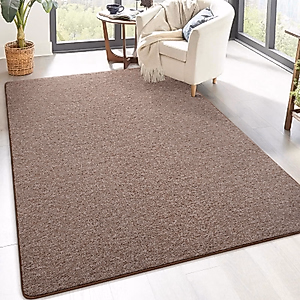 Keeko 4x6 Area Rugs for Living Room, Soft Modern Memory Foam Area Rug for Bedroom Brown and White Washable Indoor Rug Low Pile Minimalist Non-Slip Carpet for Kids Nursery Room Home Decor