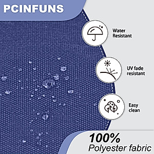 Pcinfuns Outdoor Deep Seat Cushions 24 x 24 Inch Chair Cushions for Patio Furniture,Thick 3 Inch Patio Pads with Removable Cover with Handle & Adjustable Straps for Patio,Yard,Garden,Deep Blue