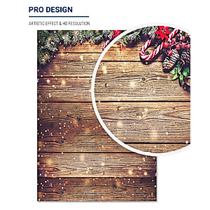 Allenjoy 5X7FT Snowflake Gold Glitter Christmas Wood Wall Holiday Photography Backdrop Xmas Rustic Barn Vintage Wooden Background for Kids Portrait Photo Studio Booth Photoshoot Photographer Props