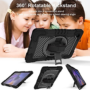UPIKIT Tablet PC Case Shockproof Durable Protective Cover Durable 360 Degree Rotating Bracket Case Compatible with Samsung Galaxy Tab A8 10.5-Inch 2021 (SM-X200/X205/X207) Tablet Home (Color : Black)