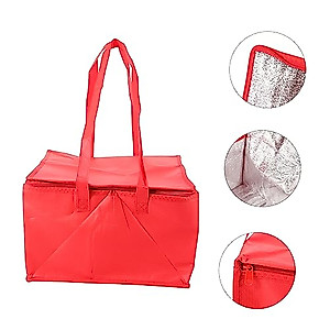 Unomor Zip Ties Outdoor Insulation Bags Zip Ties Outdoor Insulated Bag Insulated Grocery Bags Portable Insulation Bag Non-woven Fabric Storage Bags Pizza Food Delivery Storage Bag