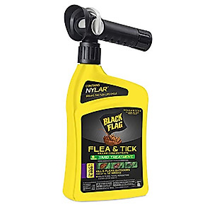 Black Flag Flea and Tick Killer Concentrate Yard Treatment, 32 Ounces, Ready to Spray, Quickflip Hose End Sprayer & Cutter 61067 HG-61067 32Oz Rts Bug Free Spray, 1 Pack, Silver Bottle