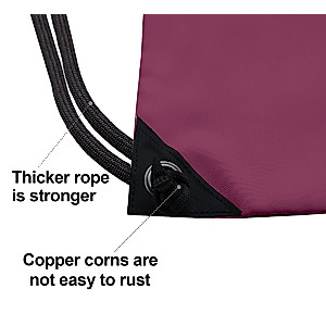 HOLYLUCK Drawstring Backpack Bag Sport Gym Sackpack (burgundy)