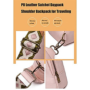 LELEBEAR Crossbody Sling Bags for Women, Women Chest Bag Sling Bag, PU Leather Satchel Daypack Shoulder Backpack for Traveling Hiking (Pink)