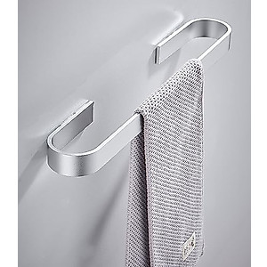 Non-Punching Space Aluminum Single Rod Toilet Toilet Bathroom Storage Rack Towel Hanging Rod Towel Rod Towel Rack Brightsandwide-brimmedtowelrail