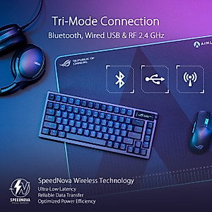 ASUS ROG Azoth 75" Wireless DIY Custom Gaming Keyboard & ROG Harpe Ace Aim Lab Edition Gaming Mouse, 54 g Ultra-Lightwieght, Connectivity