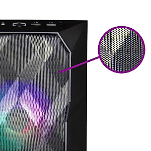 Cooler Master TD300 Mesh Micro-ATX Tower with Polygonal Mesh Front ana Removable Top Panel, ARGB/PWM Hub Tempered Glass, Dual Sickleflow PWM ARGB Lighting Fans