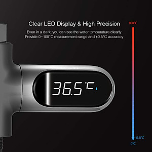 Shower Thermometer, LED Digital Display 0~100℃ Baby Bath Water Thermometer Celsius/Fahrenheit Display 360° Rotating Screen for Home Kitchen Bathroom