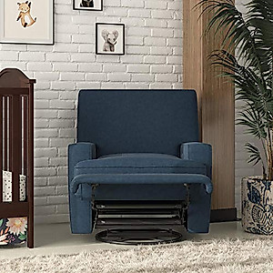 Baby Relax Rylan Swivel Glider Chair, Coil Seating, Dark Blue Recliner