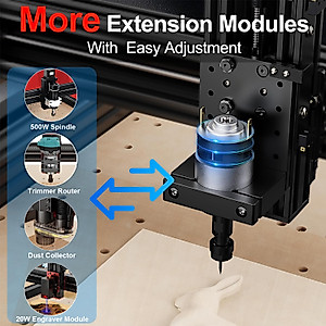 CNC Router Machine,TTC450 3-Axis Engraving All-Aluminum Milling Machine for Engraving, Cutting MDF, Acrylic, Solid Wood, Nylon, PCB, Carbon Fiberboard, Working Area 18.1 x 18.1 x 3.1In CNC Machine