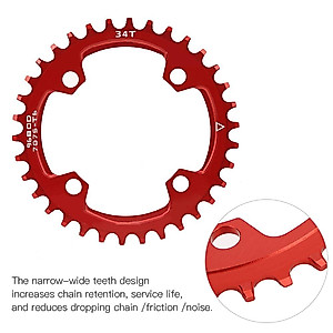 Bike Chainring,96BCD Bike Narrow Wide Round Chainring Repair Single Chain Ring for Mountain ycle (34T)