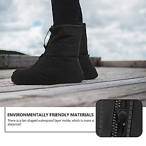 Holibanna Waterproof Bike Motorcycle Shoes Covers Rain Snow Boots Covers Reusable Slip Resistant Overshoes for Cycling Outdoor Camping Fishing Garden XXL