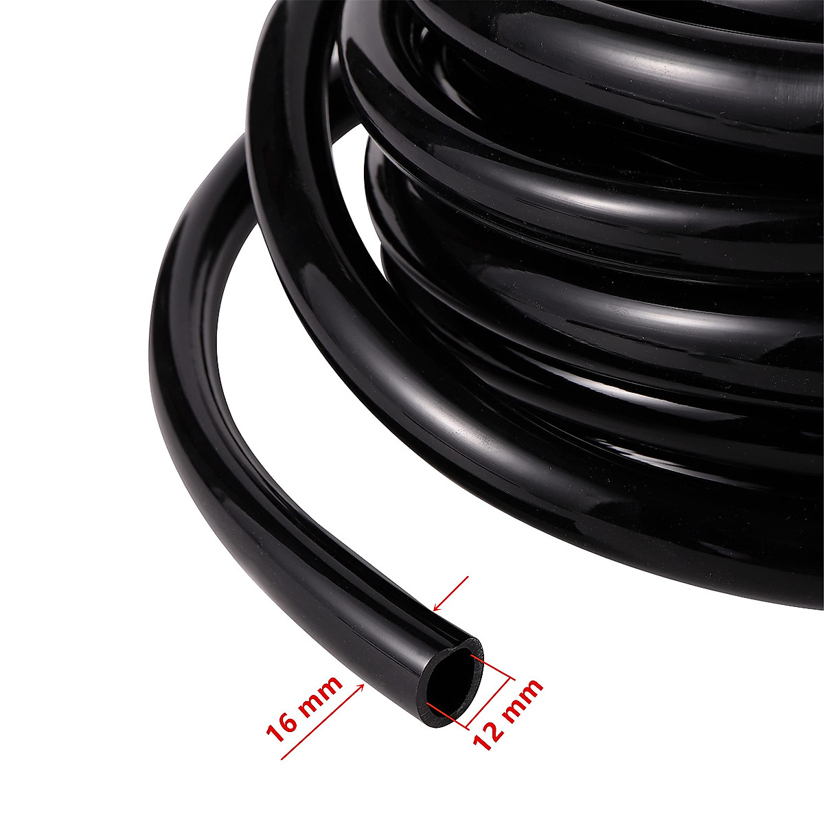 FULAIERGD 1/2” PVC Garden Irrigation Tubing Hose 52FT(16M),（OD:16mm,ID:12mm） with Lock Connector for Drip Irrigation System