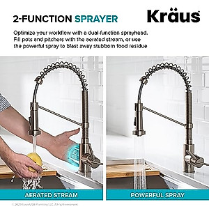 Kraus KSF-1610SFS Bolden Touchless Sensor Commercial Pull-Down Single Handle 18-Inch Kitchen Faucet, Spot Free Stainless Steel