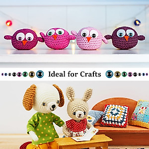 160pcs Large Safety Eyes for Amigurumi Glitter Eye for Stuffed Animals for DIY Dolls Puppets Bear Crafts Animals Amigurumi Making Supplies(Colorful A)