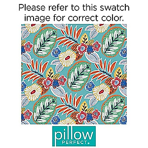 Pillow Perfect Outdoor/Indoor Marlow Aqua Throw Pillows, 18.5" x 18.5", Blue, 2 Count