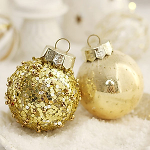 25PCS Christmas Balls Ornaments, Mini Ball Christmas Decorations for Xmas Christmas Tree, Shatterproof Christmas Tree Decorations Hanging Ball Set for Holiday Wedding Party Decoration(#1)