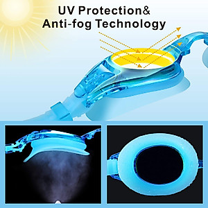 Aegend Kids Goggles, Swimming Goggles for Kids Age 4-16 Boys and Girls Youth