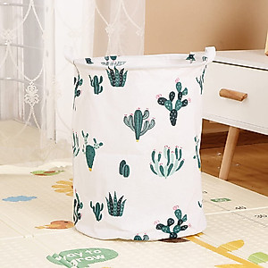 Large Green Catcus Laundry Hamper Bucket for Storage Bin,Kids Room, Home Organizer, Nursery Storage, Baby Hamper with Cactus Design