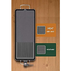 Electric Table Top Griddle. Korean Style Nonstick Grill. Indoor Raclette Yakiniku Grill Pan. Extra Large Portable. Adjustable Temperature. Campaing Indoor Outdoor (26.8 Inch)