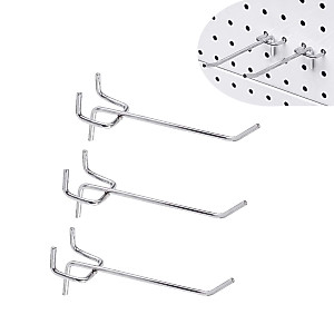 DOITOOL 50pcs Door Hangers Retail Hooks Metal s Hooks Peg Board Accesorries Craft Room Jewelry Storage Pegboard Organizer Kits Store Product Hook Stainless Perforated Plate Heavy