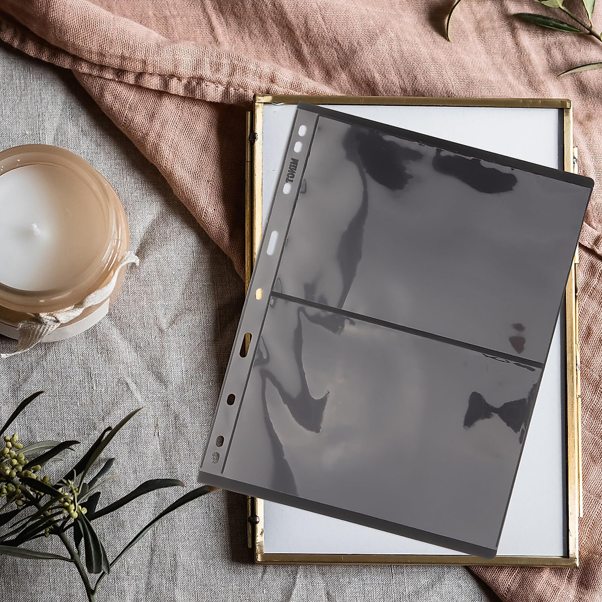 VILLCASE 20Pcs Black Binder Stamps Binder Clips Stamp Collecting Loose-Leaf Stamp Collection Insert Stamp Loose-Leaf Stamp Book Loose-Leaf Storage Holder Supplies Book Plastic Universal