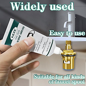 KEZE Waterproof Food Grade Silicone Lubricant Plumbers Grease for Valve Sealant Faucet O Rings 1 oz 1-Pack