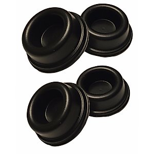 Rubber Door Stopper Bumpers (Pack of 4) Black - Made in USA - Self-Adhesive Wall Protectors. Prevent Damage to Walls from Door Knobs Handles, Guard and Shield