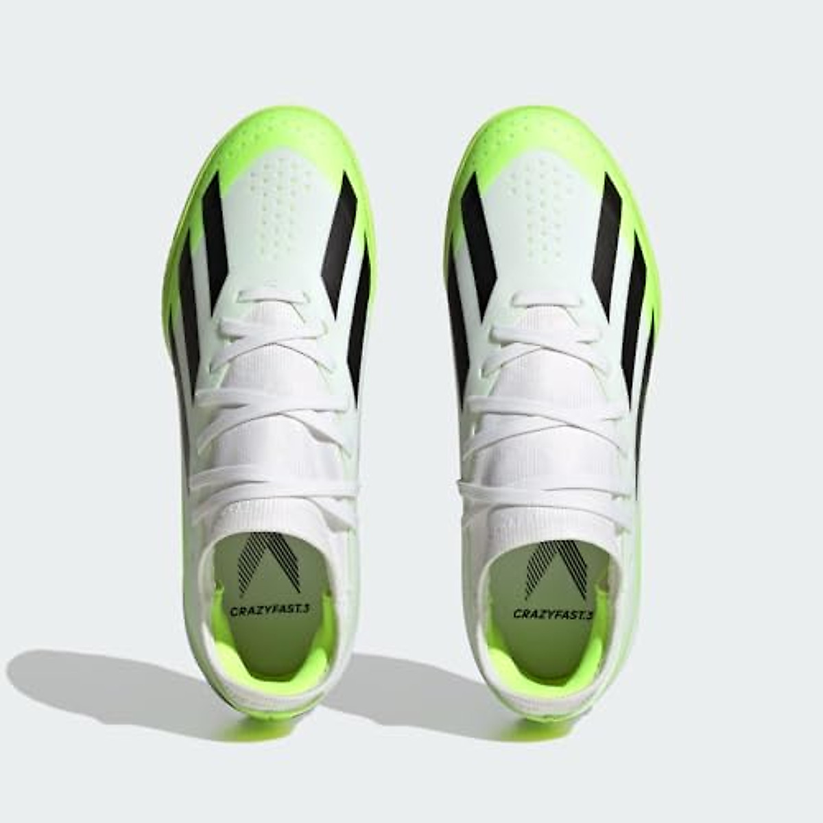 adidas Soccer X Crazyfast.3 Turf (Little Kid/Big Kid) Footwear White/Core Black/Lucid Lemon 5.5 Big Kid M