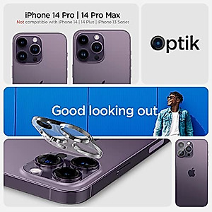 Spigen Camera Lens Screen Protector [GlasTR Optik] Designed for iPhone 14 Pro Max/iPhone 14 Pro [Case Friendly] - Clear [2 Pack]