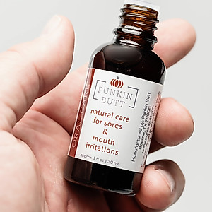 Punkin Butt Oral Care 1 oz Glass Bottle. Chamomile, Clove, Peppermint. Natural, Safe, Effective; Cruelty-Free, Vegan, use as Often as Needed.