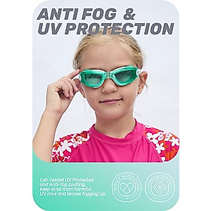 CAPAS Kids Swim Goggles, Pack of 2 Waterproof Anti-Fog Anti-UV Water Pool Swimming Class Goggles for Boys Girls Age 4-12