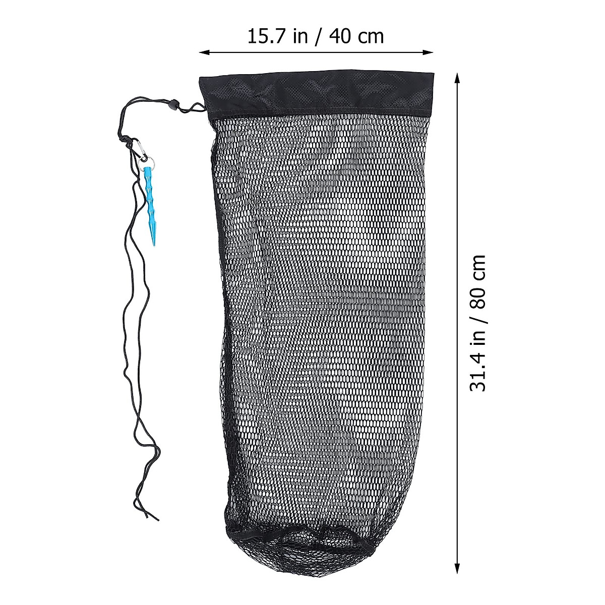 LIOOBO Fishing Bag Fish Collection Bag Nylon Fishing Net Fishing Basket Mesh Fish Fin Snorkel Net Bag Fish Cage Fishing Keep Net with Storage Bag for Fishing Gear 1Pc Black