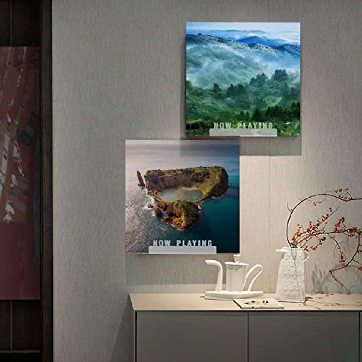 Boloyo Wall Mount Now Playing Vinyl Record Stand, Acrylic Vinyl Record Storage Shelf, Record Display Stand for Vinyl Records and LP Record Floating Shelves Record Storage Holder(Clear)