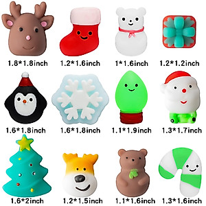 MALLMALL6 20Pcs Christmas Mochi Squeeze Toys for Xmas Party, Kawaii Animal Stress Relief Toys for Christmas Decoration Treat Bags Gifts, Birthday Gifts, Classroom Prize, Goodie Bag