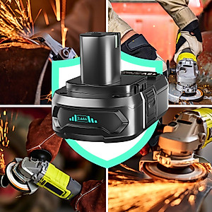 FERRYBOAT 3600mAh P102 Battery Replacement for Ryobi 18V Battery Lithium ion ONE + P103 P104 P105 P107 P108 P109 P190 P191 P122,2-Pack