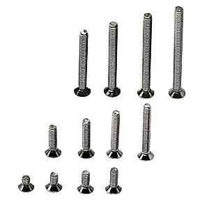 iexcell 720 Pcs M4 x 6/8/10/12/16/20/25/30/35/40/45/50 Stainless Steel 304 Hex Socket Flat Head Cap Screws Bolts Assortment Kit