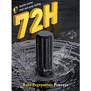 MIKKUPPA M14x1.5 Wheel Lug Nut - Replacement for Chevy Silverado 1500 2500, GMC, Ford, Ram, Aftermarket Wheel - 32pcs Black Closed End Lug Nuts with 1 Socket Key