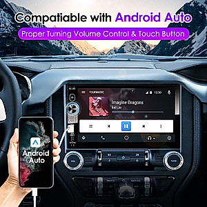 Double Din Car Stereo Apple Carplay & Android Auto 7-Inch Full HD Touchscreen Car Audio Receiver with Bluetooth, FM Radio, USB & Type-C Ports, External Mic/AUX Input, Rear View Camera, Mirror Link